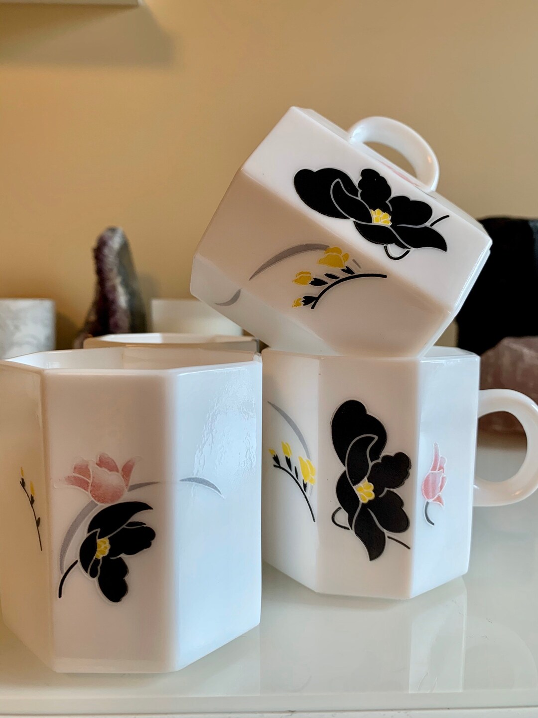 Vintage Teacup Set by Arcopal France - Etsy