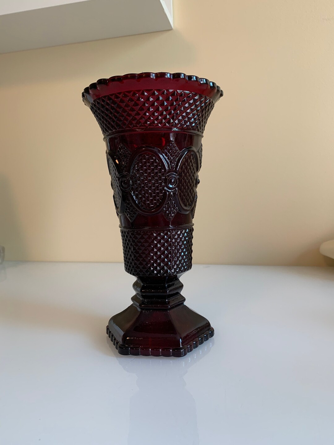 Vintage Avon Cape Cod Ruby Red Vase or Bowl - Etsy