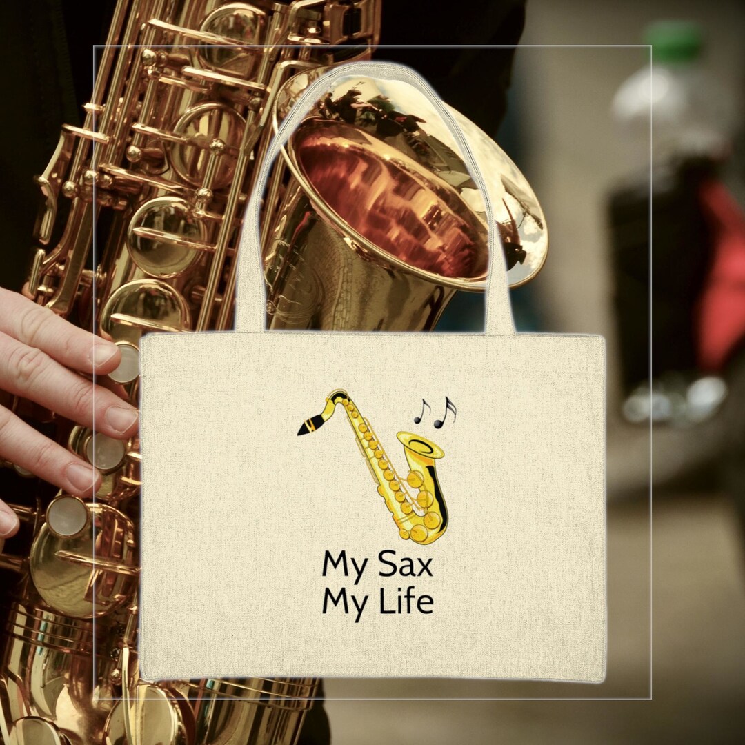 My Sax, My Life Bolsa de algodón orgánico regalo de músico, saxofonista ...