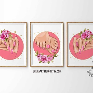 Nail Salon Decor, Nail Tech Room Decor, Nail Studio Wall Art, Spa Room ...