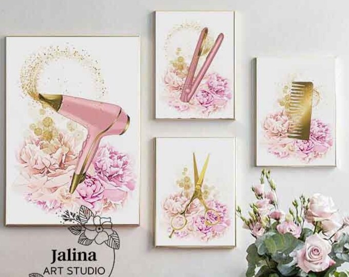 Hair Salon Wall Art, Hair Wall Decor, Hair Wall Print, Salon Decor ...