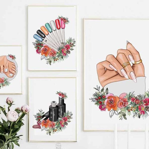 Nail Room Wall Decor Set of 3 Prints Nail Tech Gift Nail - Etsy