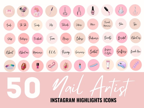 Instagram Highlights Covers for Nail Artist Nail Tech - Etsy