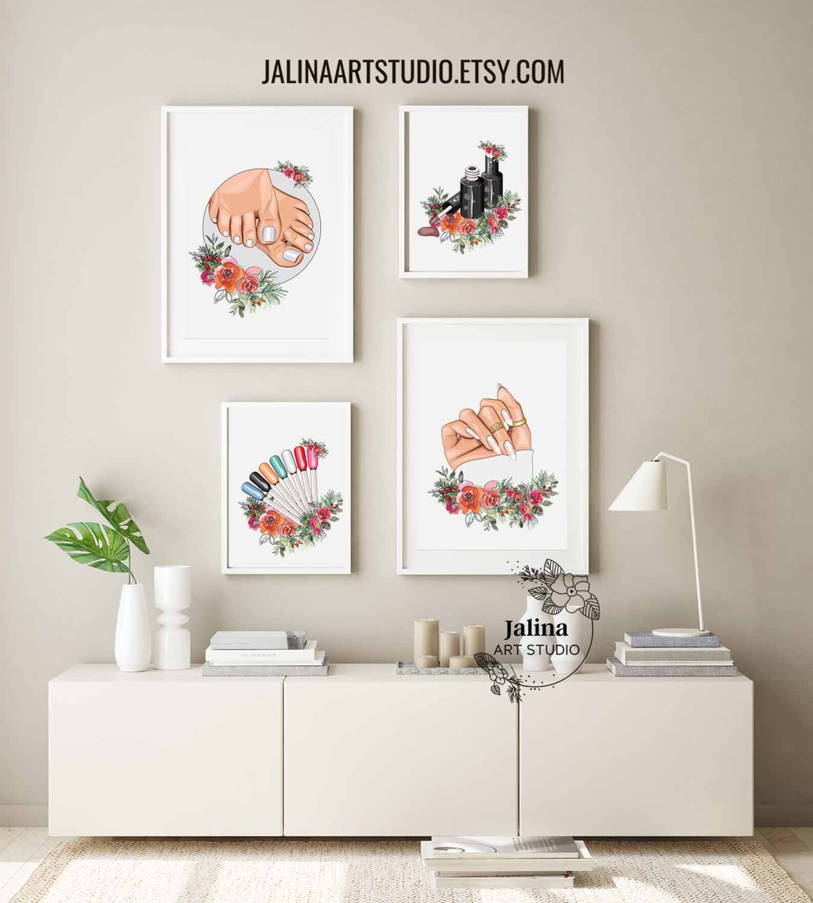 Nail Salon Decor Set of 4 Nail Prints Nail Tech Gift - Etsy