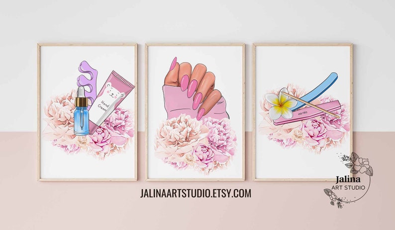 Nail Salon Wall Art Set of 3 Piece Nail Poster for Beauty - Etsy