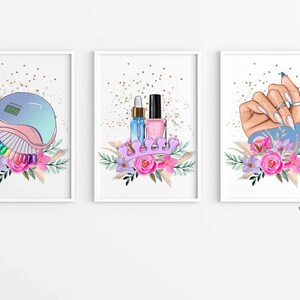 Nail Room Wall Decor, Set of 3 Prints, Nail Tech Gift, Nail Salon Decor ...
