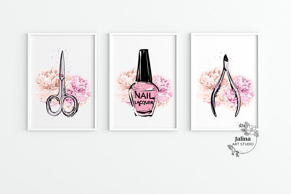 Nail Salon Wall Art Instant Download Nail Salon Decor With - Etsy