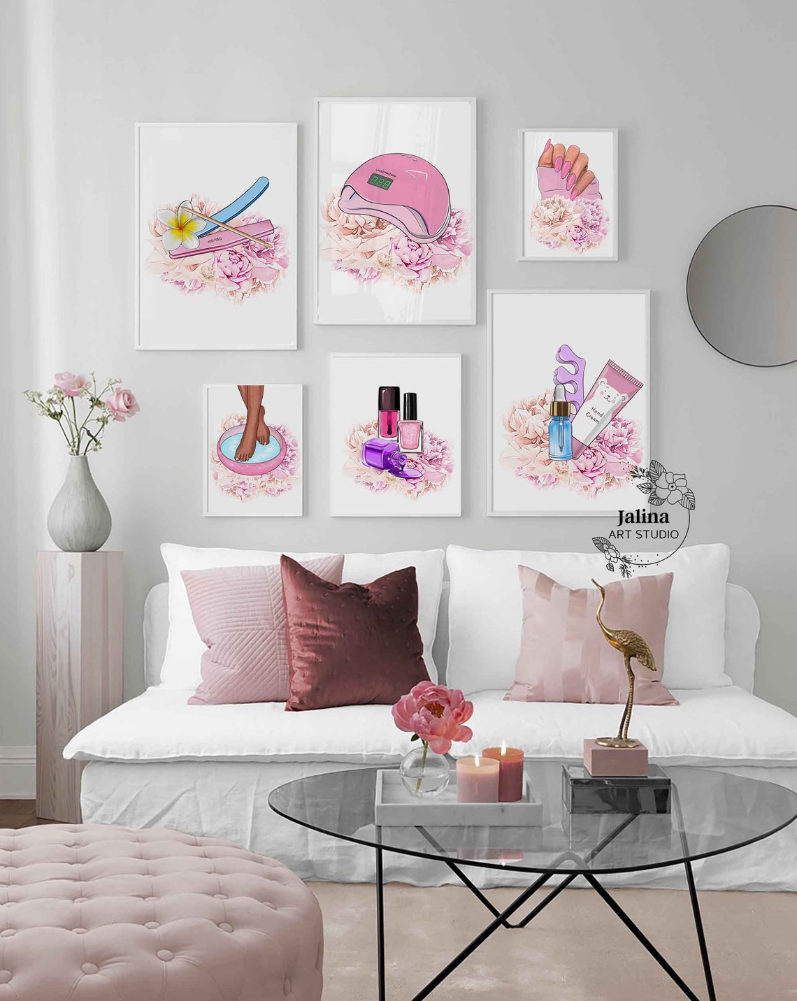 Nail Salon Decor Nail Studio Wall Decor Set of 6 Prints | Etsy