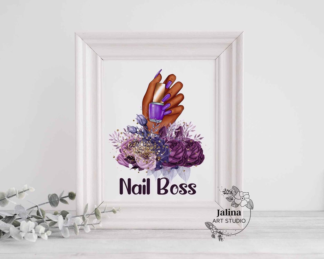 Nail Salon Wall Art Printable, Nail Poster Hot Pink Manicure, Nail Tech ...