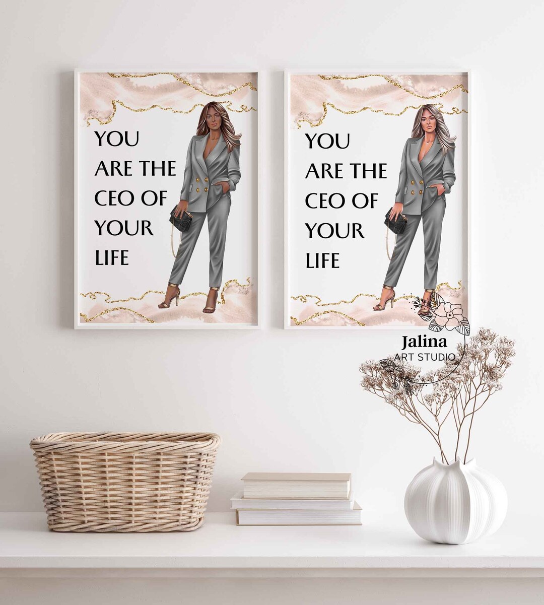 Gilr Boss Office Decor, Laby Boss Wall Art, CEO Quote Printable Poster ...