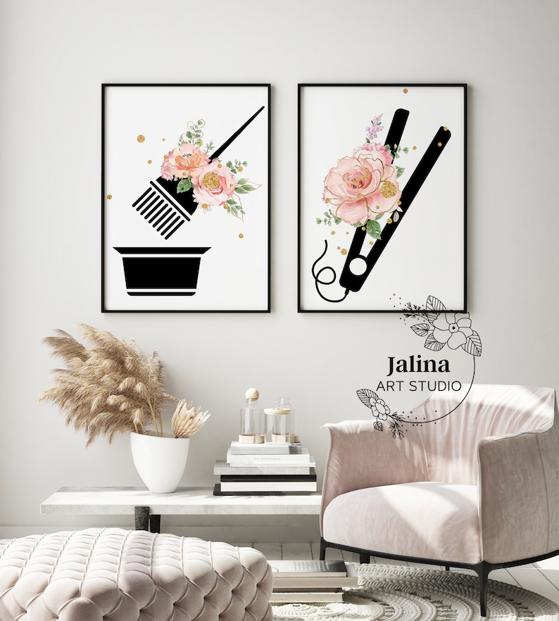 Hair Salon Wall Art Gallery Wall Set of 4 Prints for Hair - Etsy