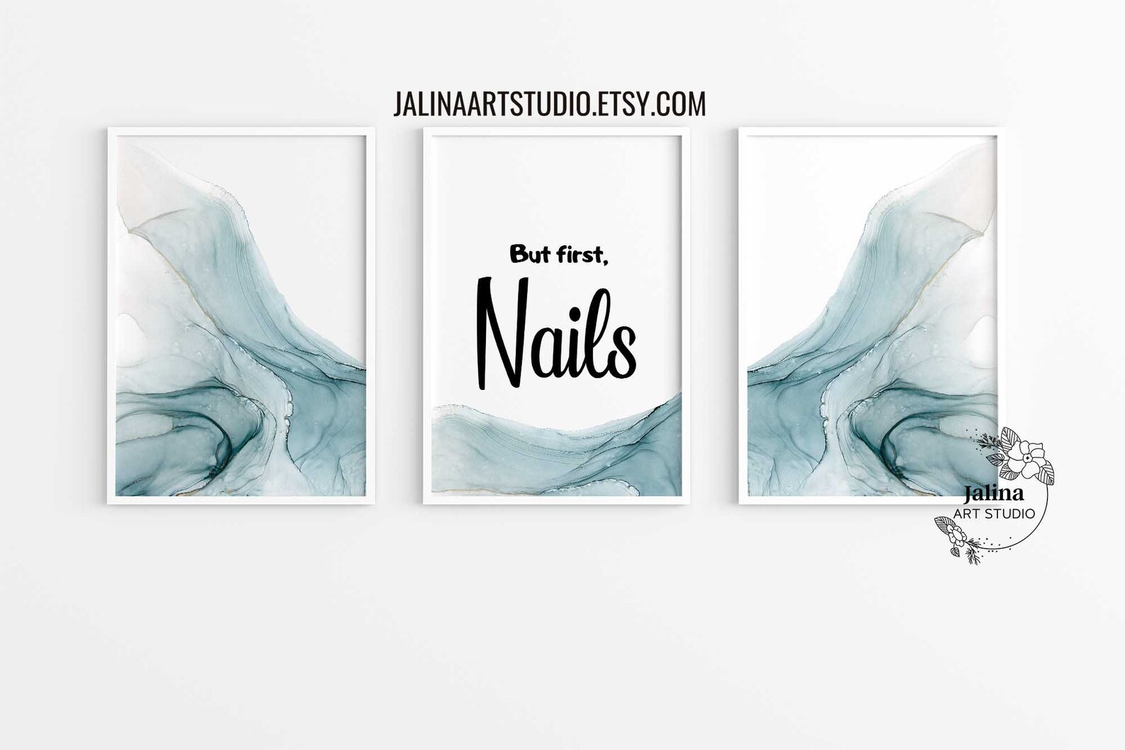 Nail Salon Wall Art but First Nails Set of 3 Prints for Nail - Etsy
