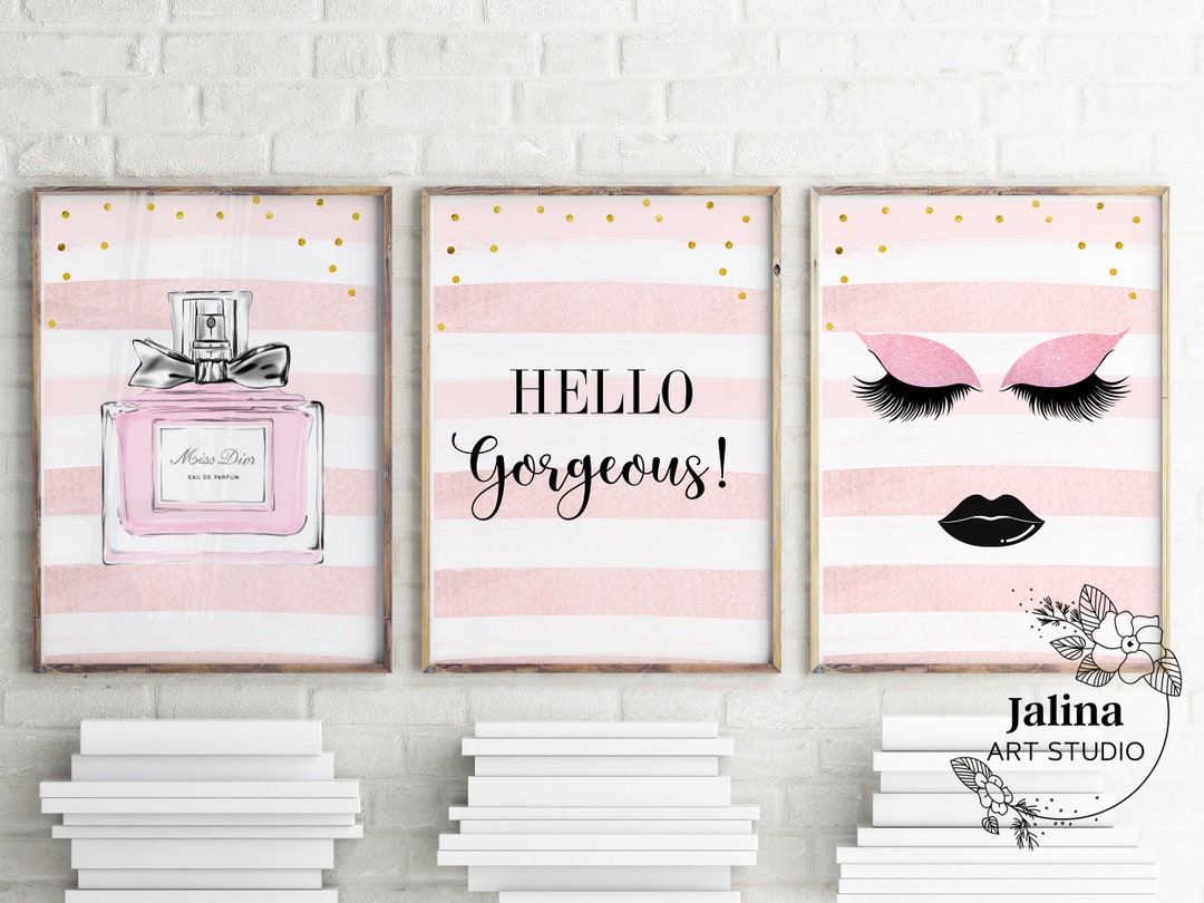 Arte da parete femminile rosa cipria arte da parete glam - Etsy Italia