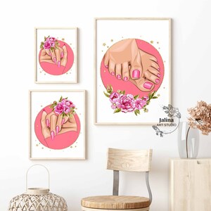 Nail Salon Decor, Nail Tech Room Decor, Nail Studio Wall Art, Spa Room ...