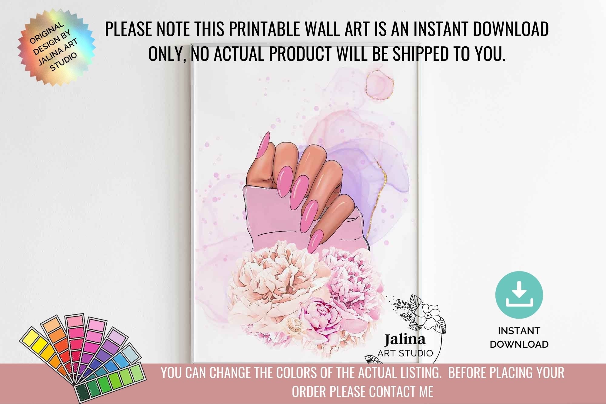 Nail Salon Wall Art Printable Poster for Nail Studio Decor | Etsy