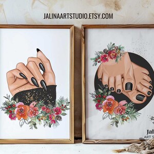 Nail Salon Decor, Nail Tech Wall Art, Beauty Salon Decor, Set of 2 ...