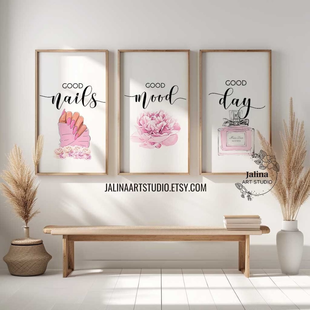 Nail Salon Wall Art, Nail Tech Room Decor, Set of 3 Prints for Beauty ...