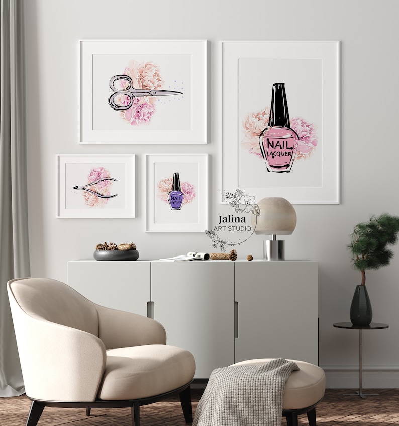 Nail Salon Decor Nail Salon Wall Art Gallery Wall Set of 4 - Etsy