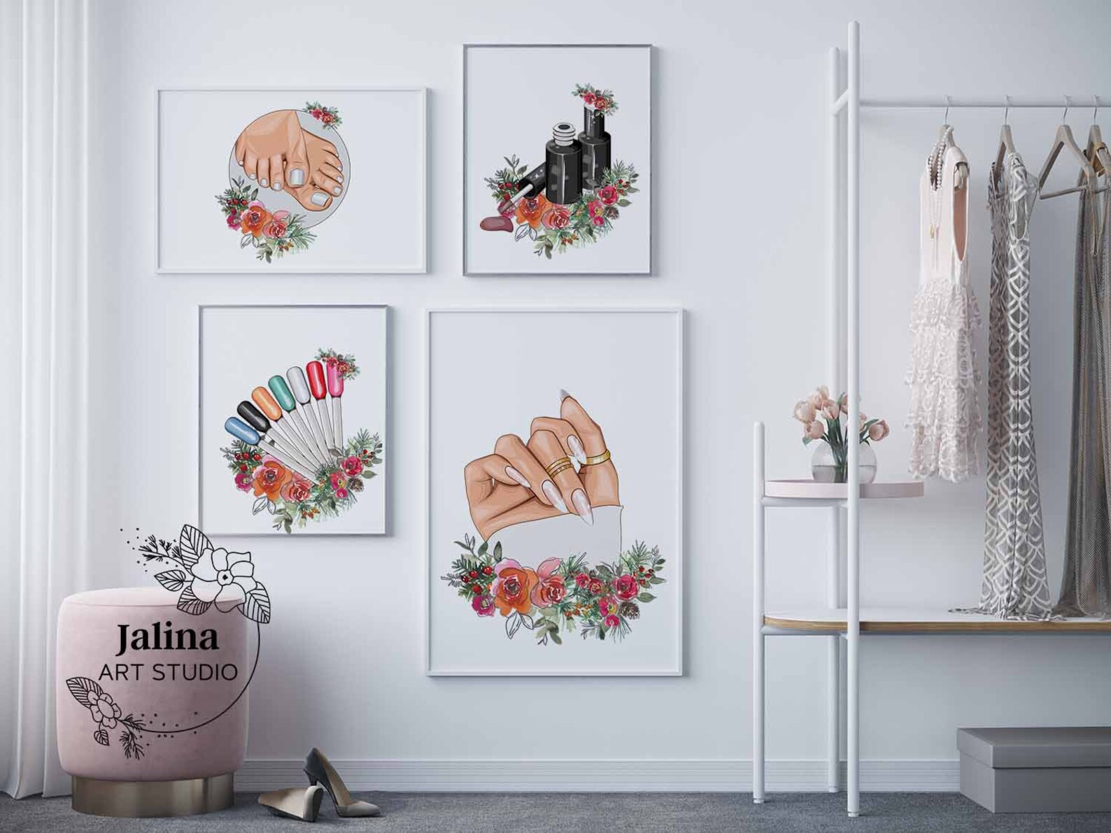 Nail Salon Decor Set of 4 Nail Prints Nail Tech Gift - Etsy