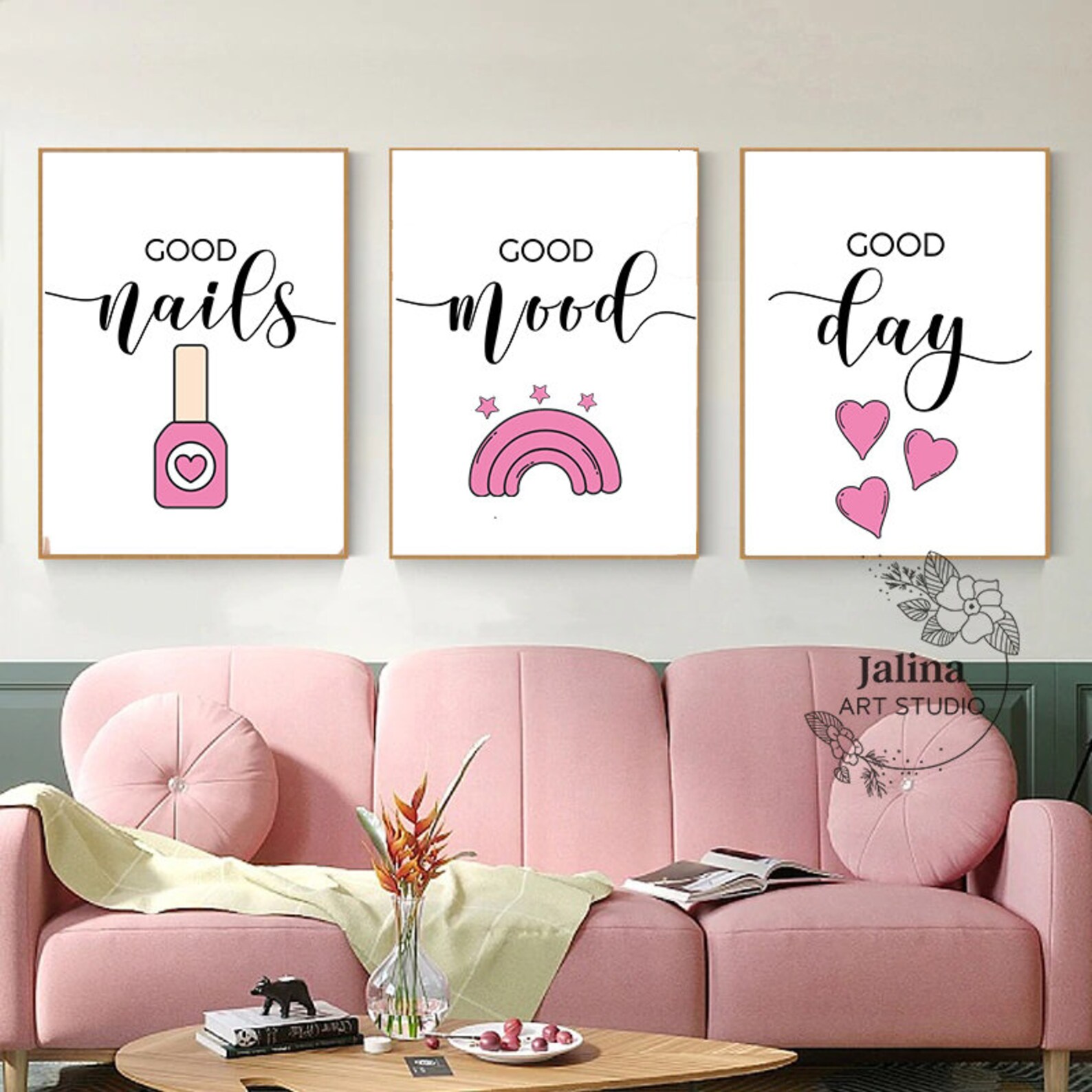 Nail Salon Wall decor set of 3 prints for nail room wall | Etsy