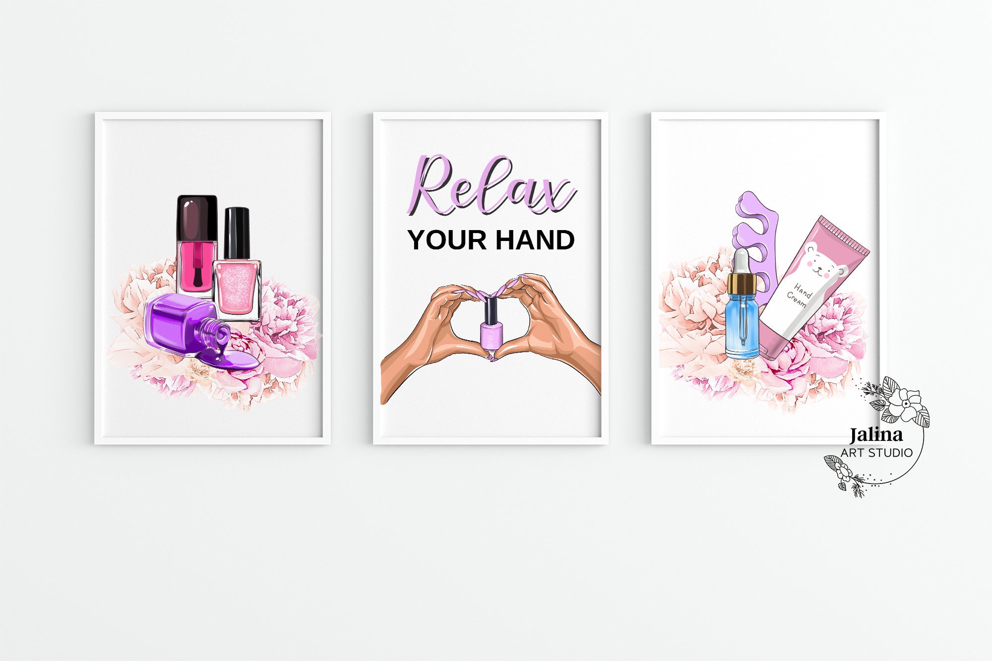 Nail Studio Wall Decor 3 Piece Wall Art for Nail Room Nail - Etsy