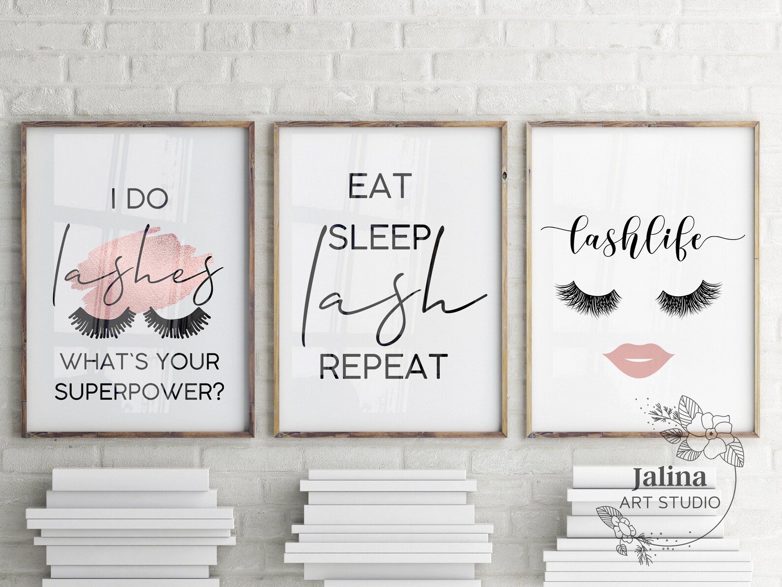 Set of 3 Eyelash Posters Rose Gold Aesthetic Room Decor Teen | Etsy