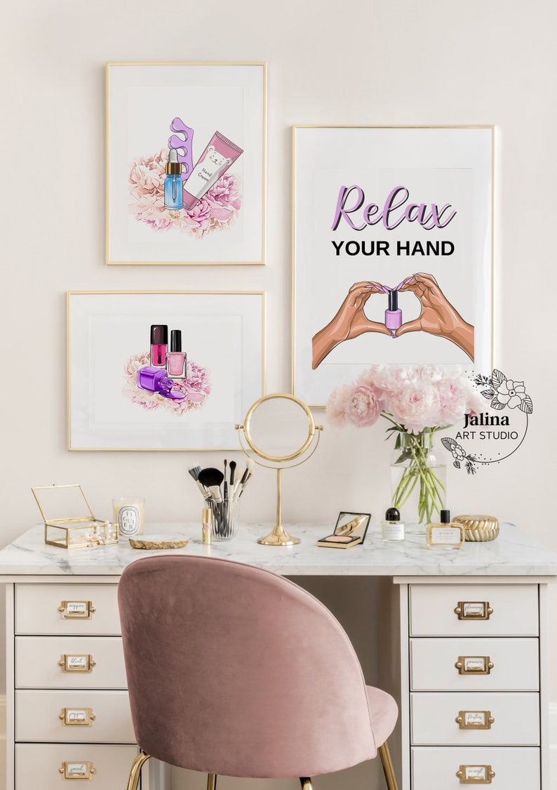 Nail Studio Wall Decor 3 Piece Wall Art for Nail Room Nail - Etsy
