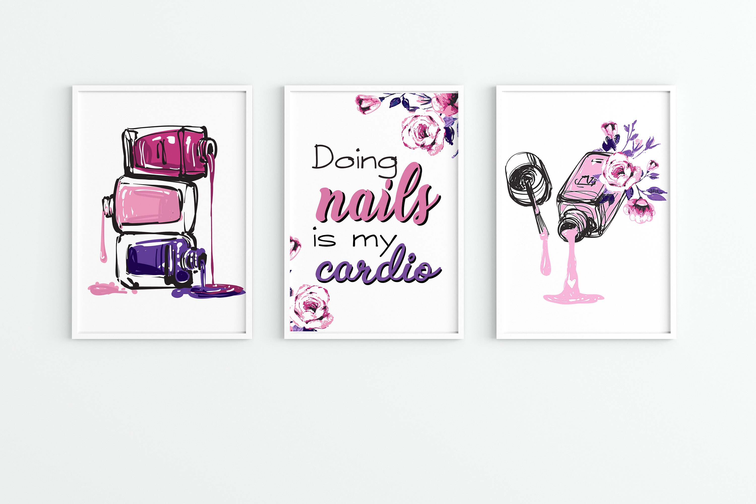 Nail Salon Wall Art Set of 3 Posters | Etsy