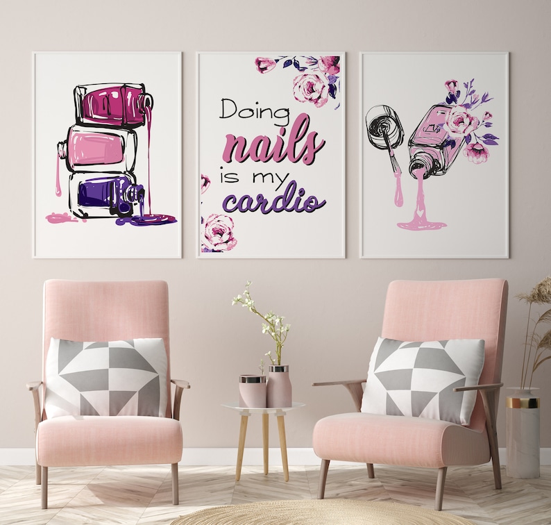 Nail Salon Wall Art Set of 3 Posters - Etsy