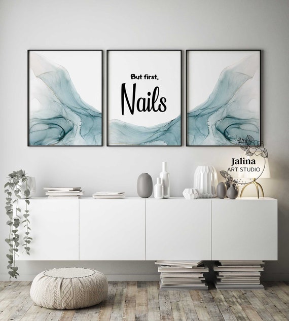 Nail Salon Wall Art but First Nails Set of 3 Prints for Nail - Etsy