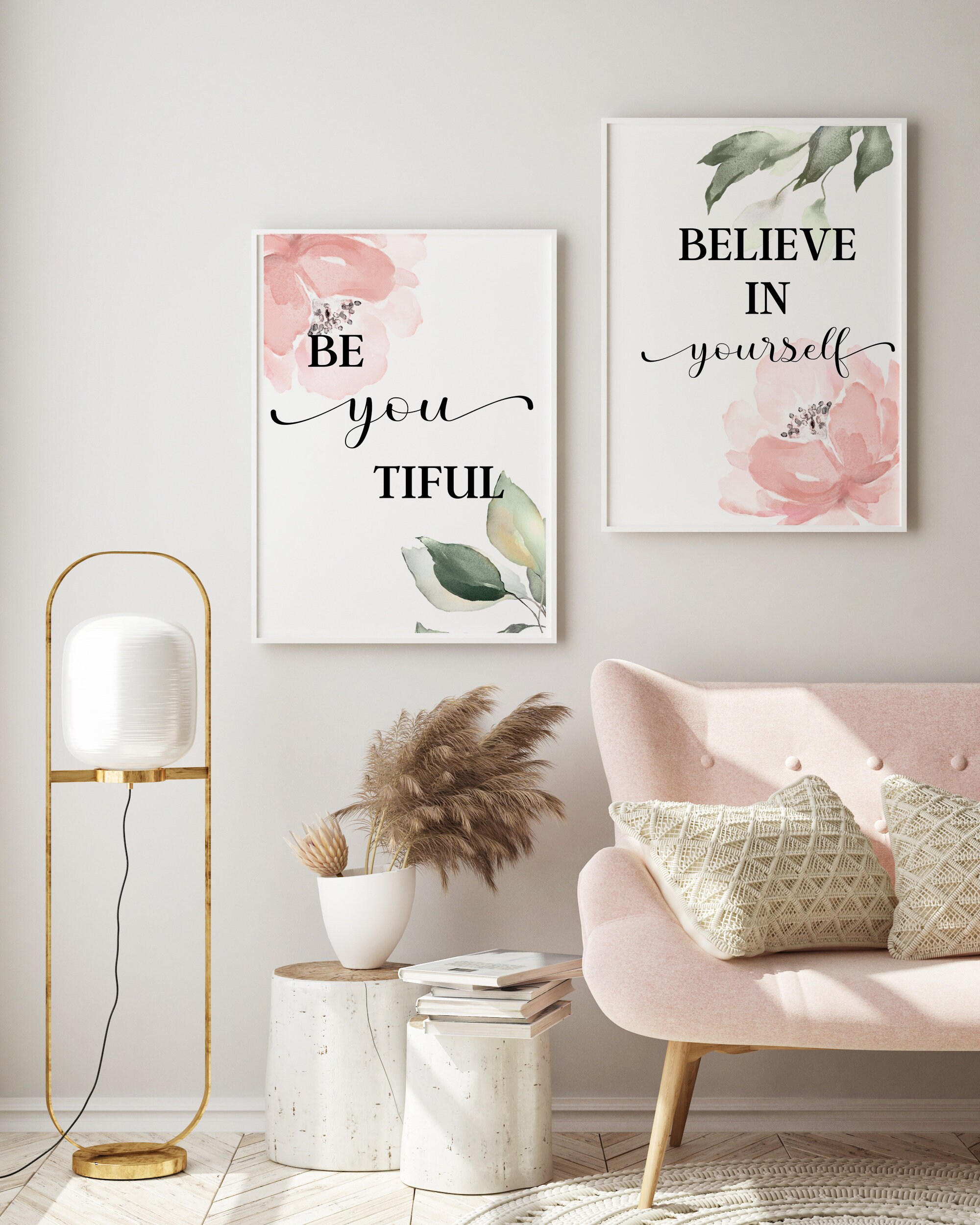 Affirmation Wall Art for Above Bed Decor Set of 2 Prints | Etsy