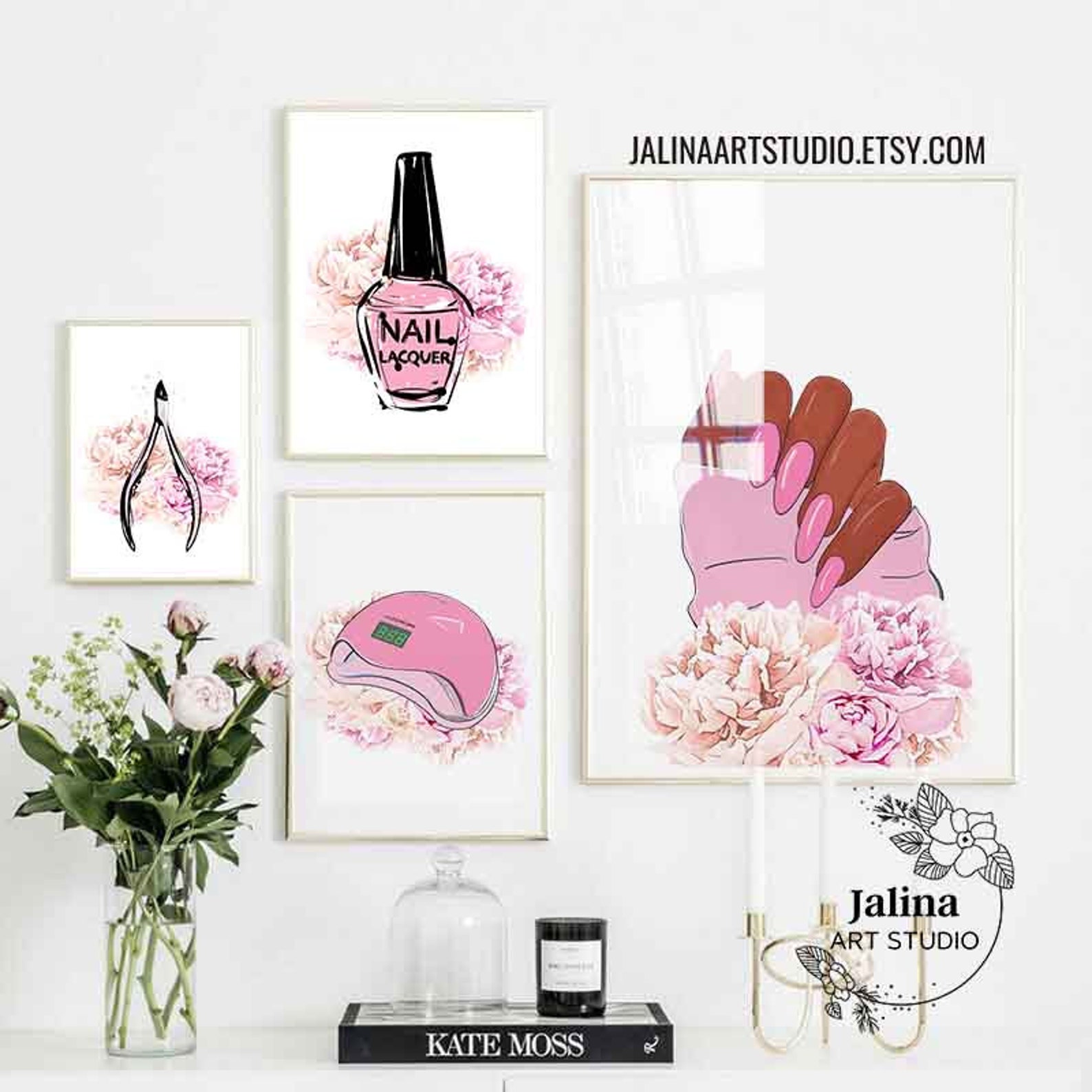 Nail Salon Wall Art Printable Manicure Posters Set of 4 Nail | Etsy