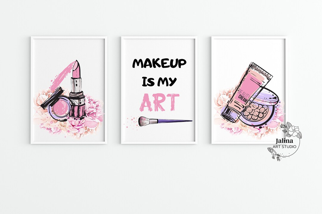 Makeup Wall Art, Makeup Prints, Beauty Salon Decor, Glam Wall Art ...