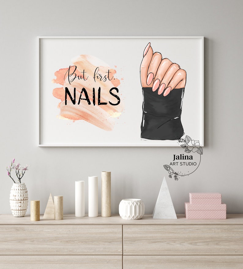 Nail Poster for Nail Studio Decor Nail Quote but First Nails | Etsy