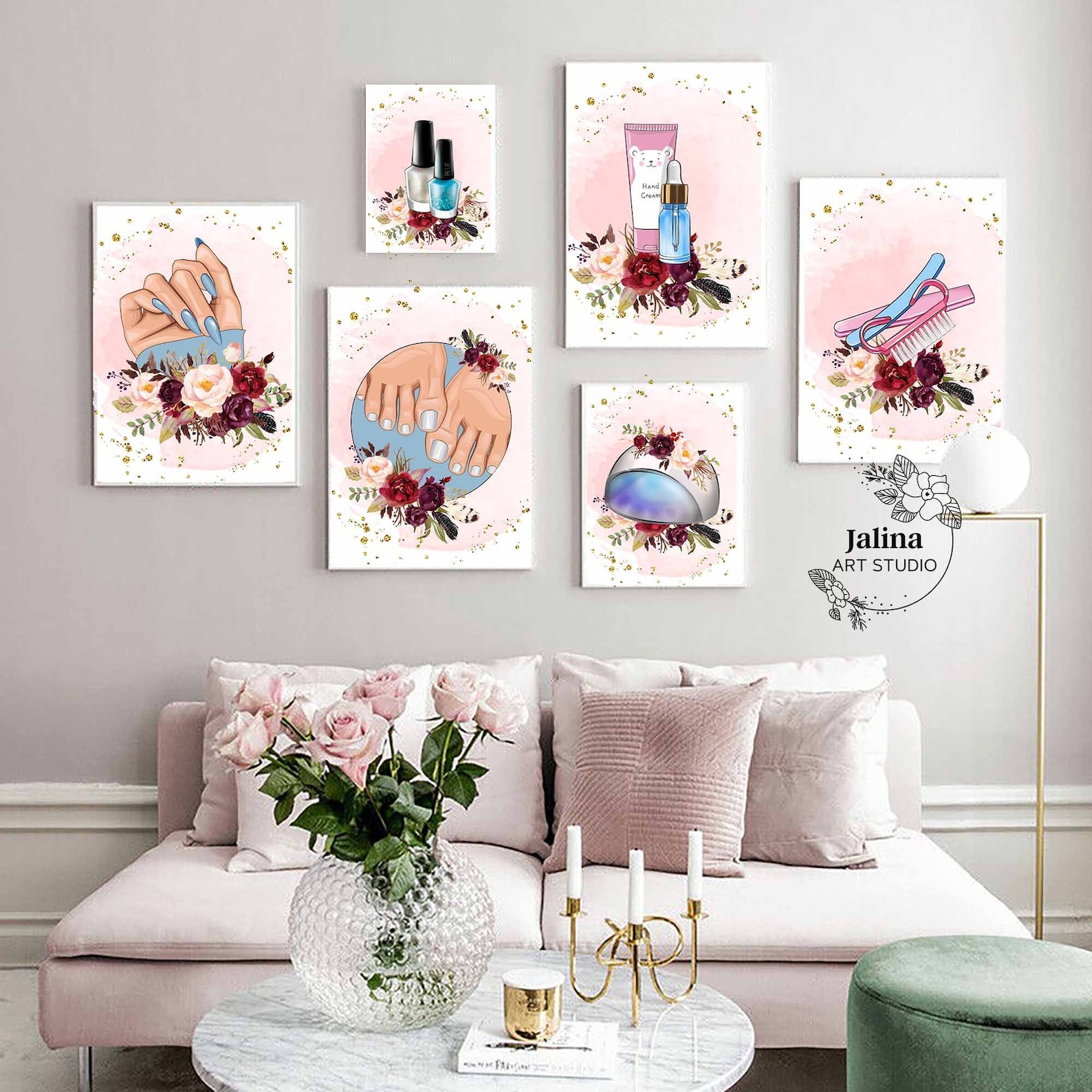 Nail Salon Wall Art Gallery Wall Set for Nail Studio Nail - Etsy