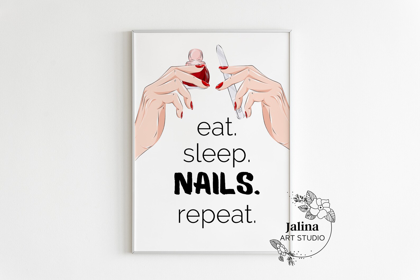 Nail salon decor Nail quote poster printable wall art Beauty | Etsy