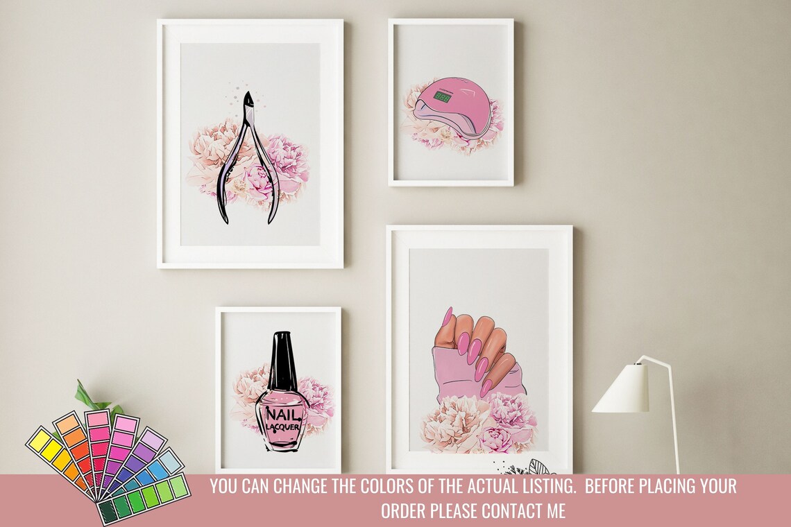 Nail Salon Decor gallery wall set Beauty Salon Decor Nail | Etsy
