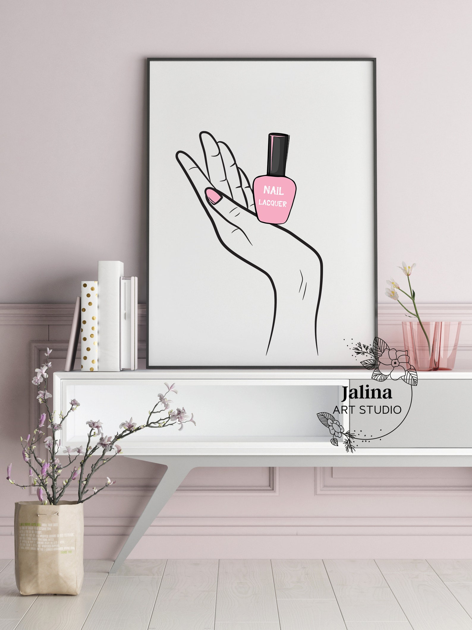 Nail Salon Wall Art Set of 3 Prints Printable Posters Nail | Etsy