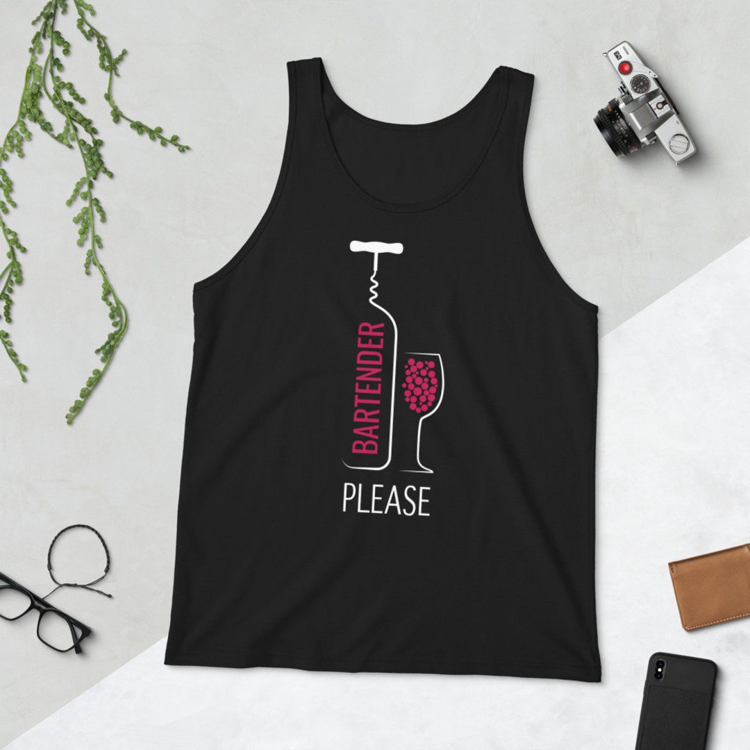 Bartender Please Unisex Tank Top: Cotton Blend Graphic Tee - Etsy
