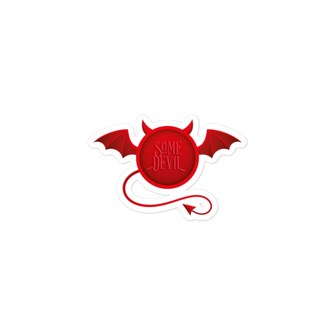 Some Devil Sticker: Red Devil With Wings - Etsy