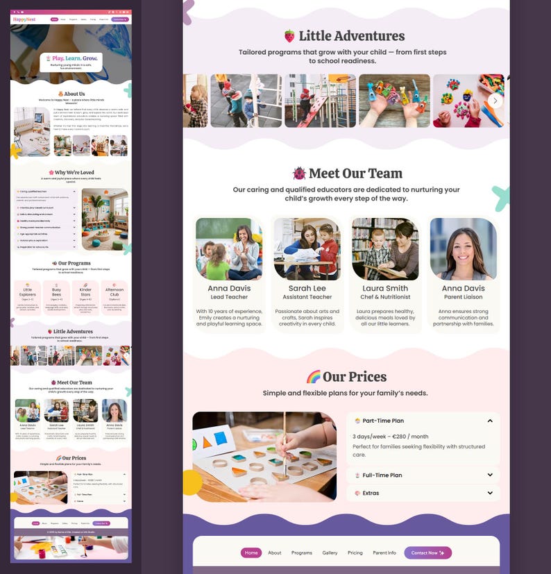 Kindergarten Wix Studio Template, Preschool Website, Daycare Website ...