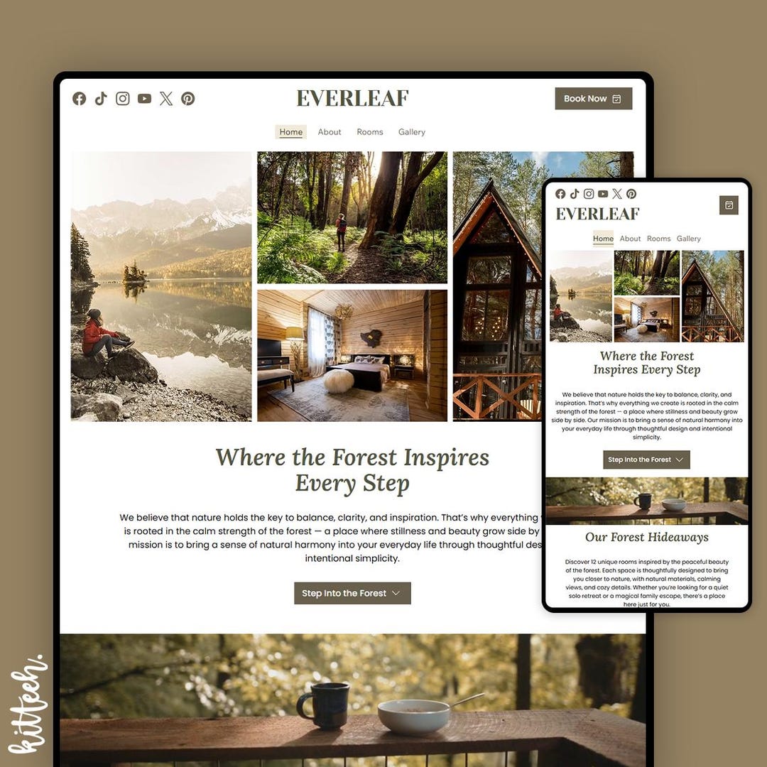 Wix Studio Template for Forest Lodges and Cabins | Elegant Hotel ...