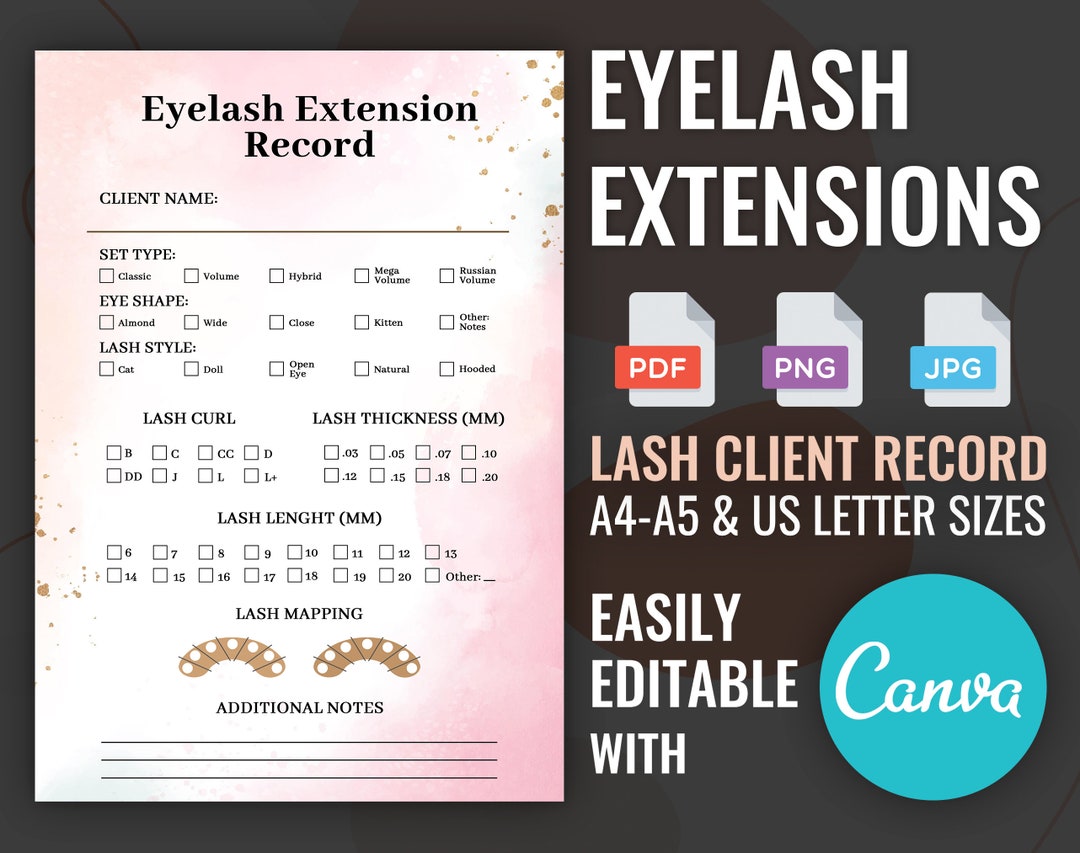 Editable Lash Consent Templates, Lash Tech Consultation, Esthetician ...
