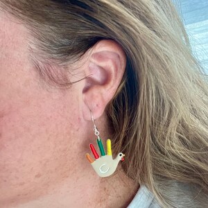 Handprint Turkey Clay Earrings - Etsy