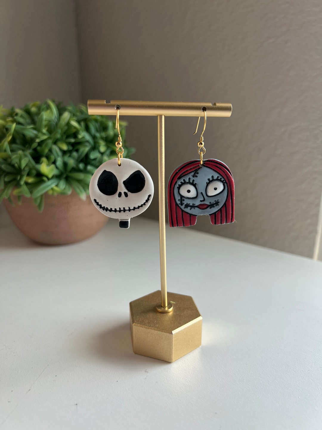 Jack and Sally Clay Earrings - Etsy