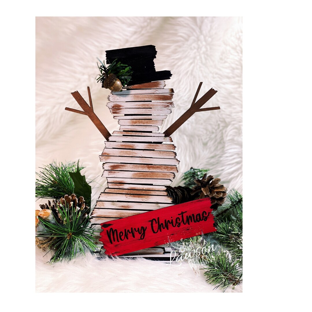 Laser Ready Wood Plank Snowman SVG: Christmas Decor (PDF) - Etsy