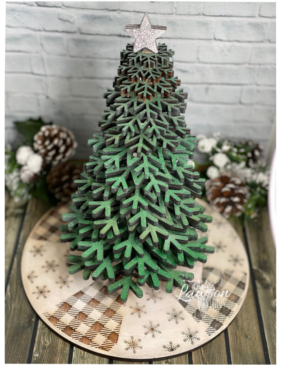 Laser Ready SVG, Glowforge File, Layered Snowflake Tree - Etsy