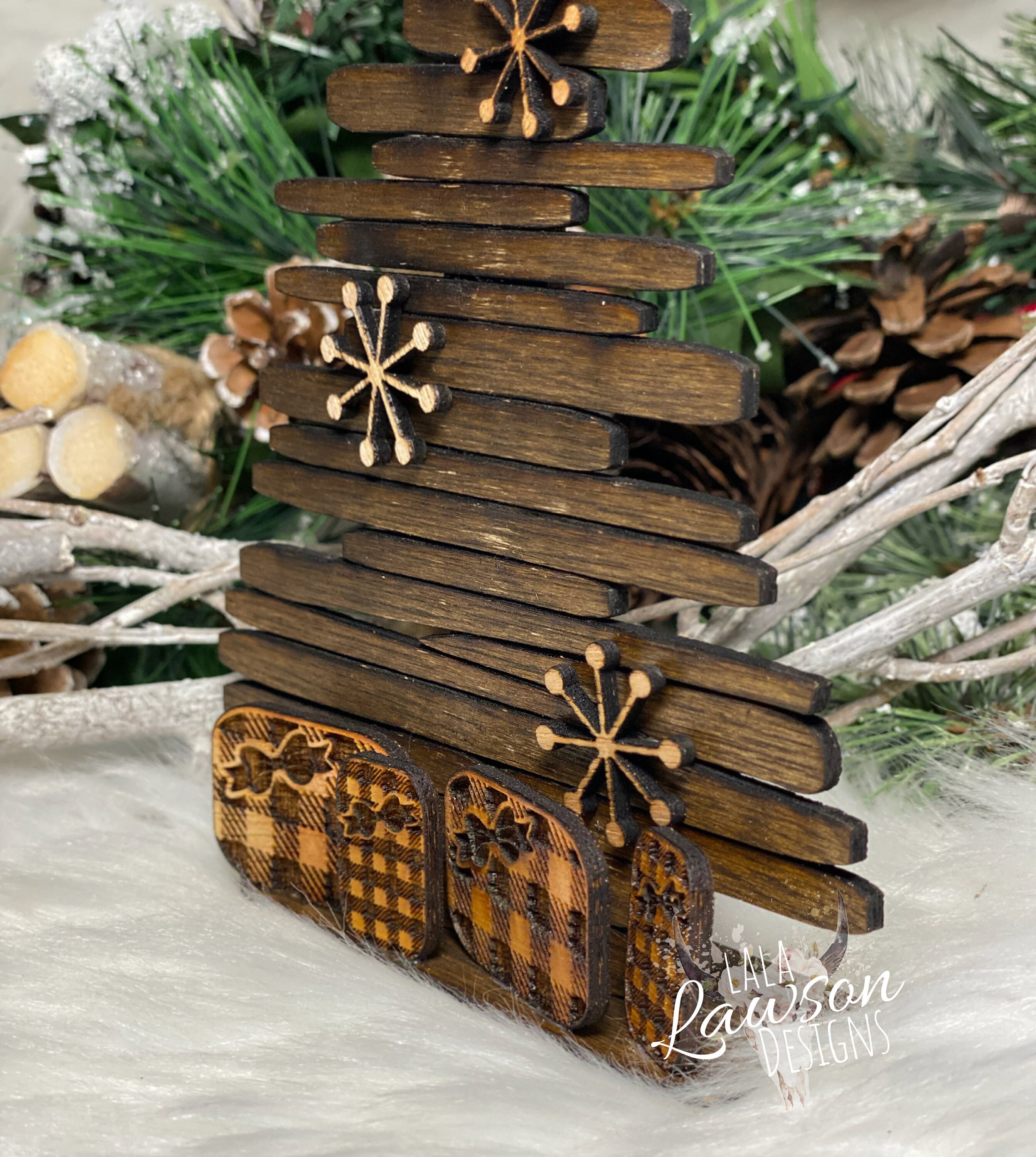 Rustic Christmas Tree SVG Glowforge Ready File - Etsy