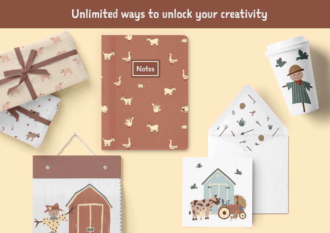 Farm and Barn Animals Set Clipart Bundle 90 Elements - Etsy