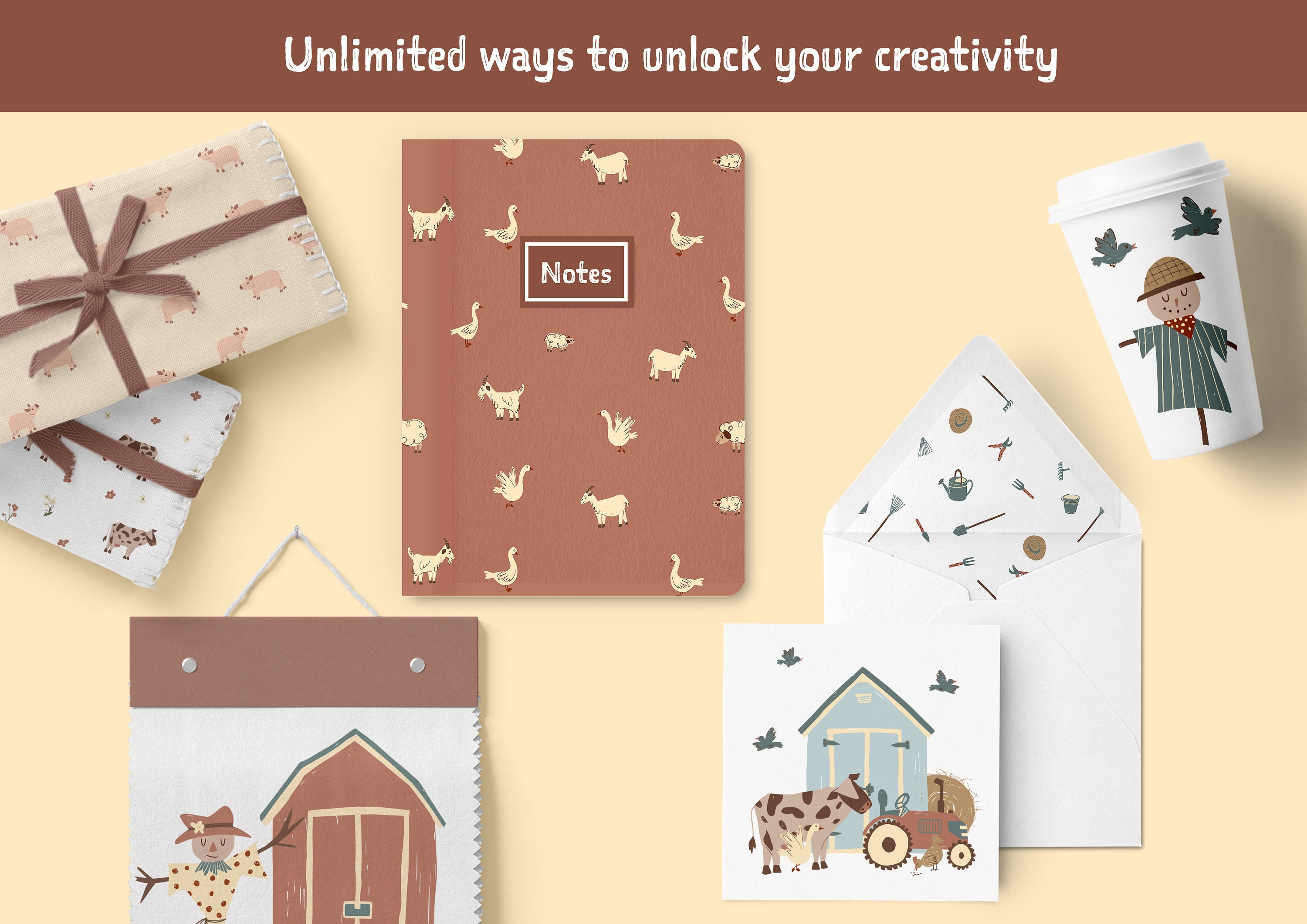 Farm and Barn Animals Set Clipart Bundle 90 Elements - Etsy